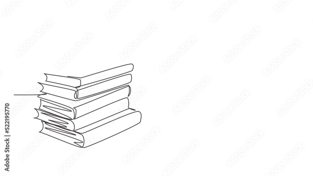 Vidéo Stock Animated self drawing of single continuous line draw pile ...