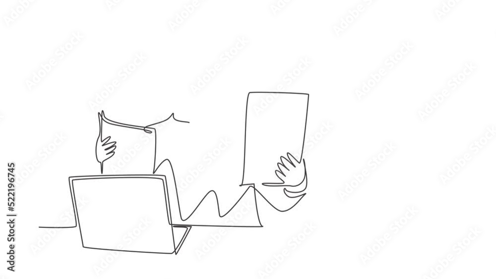 Vídeo do Stock: Animated self drawing of continuous line draw male ...