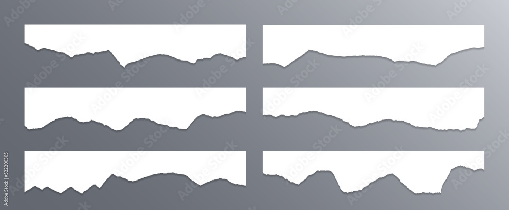 Torn edges of paper, craft design elements vector collection. Ripped ...