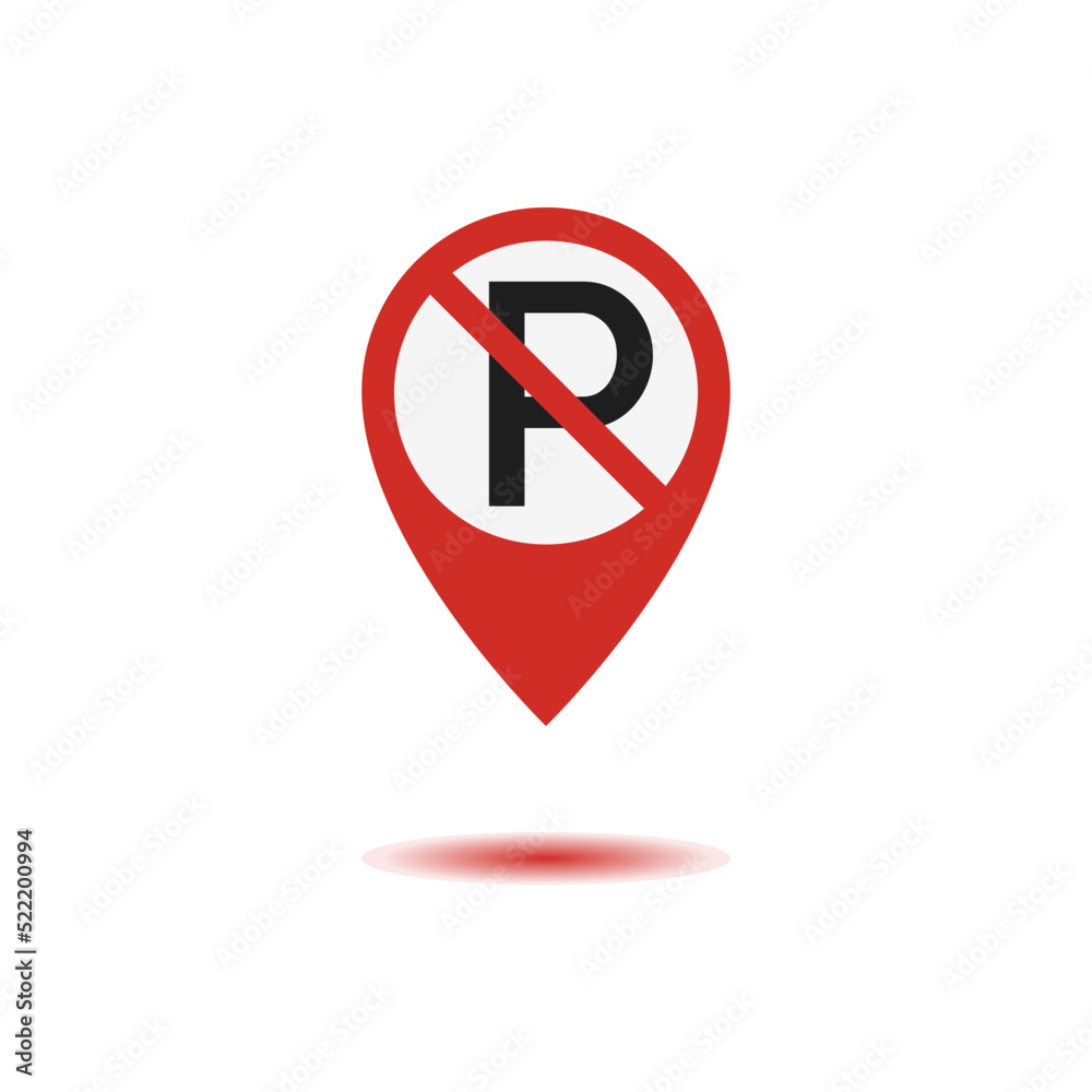 No parking sign on map pointer, vector illustration. Stock Vector ...
