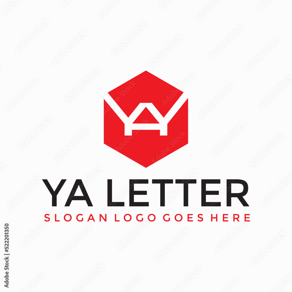 YA letter hexagon logo vector image Stock Vector | Adobe Stock