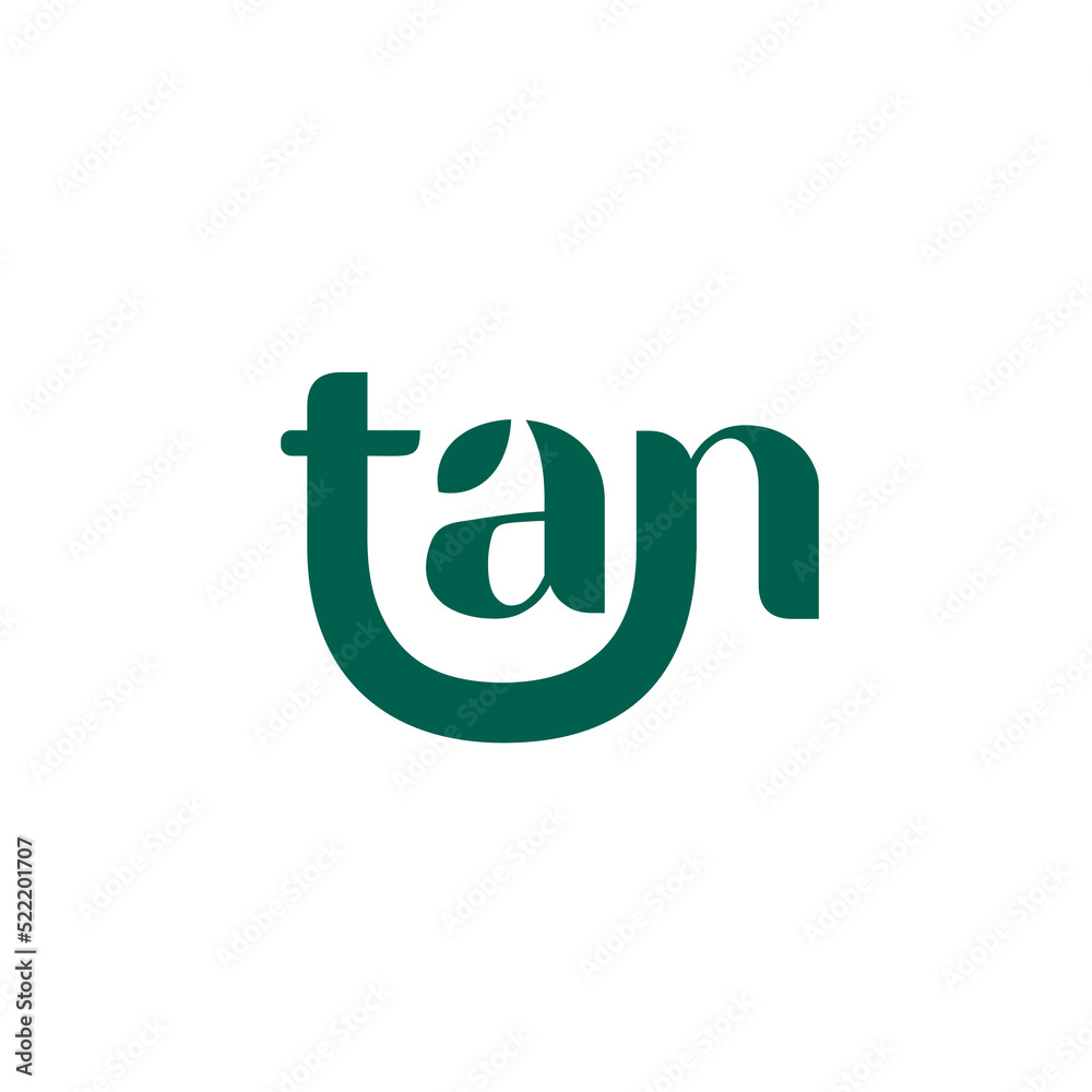 letter tan typography logo design. nature logo with Leaf icon in letter ...