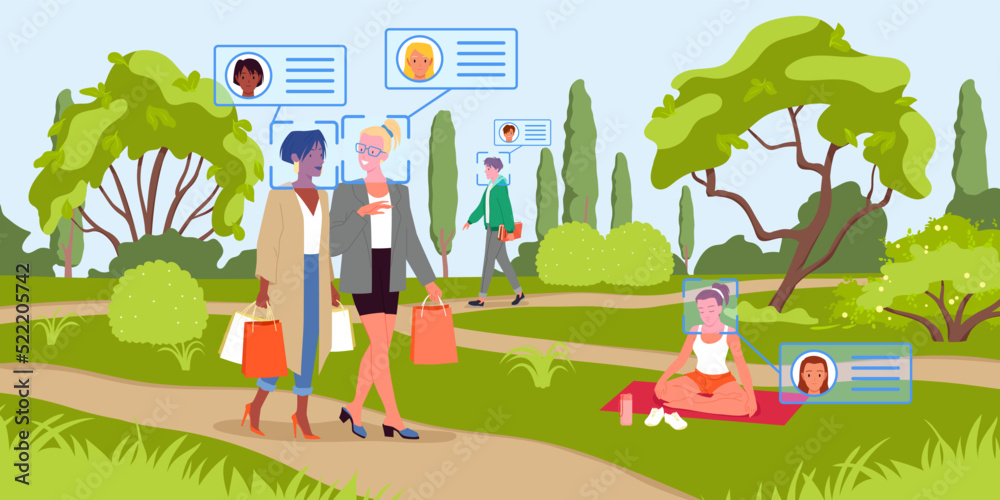 Face recognition for walking people in summer city park, surveillance ...