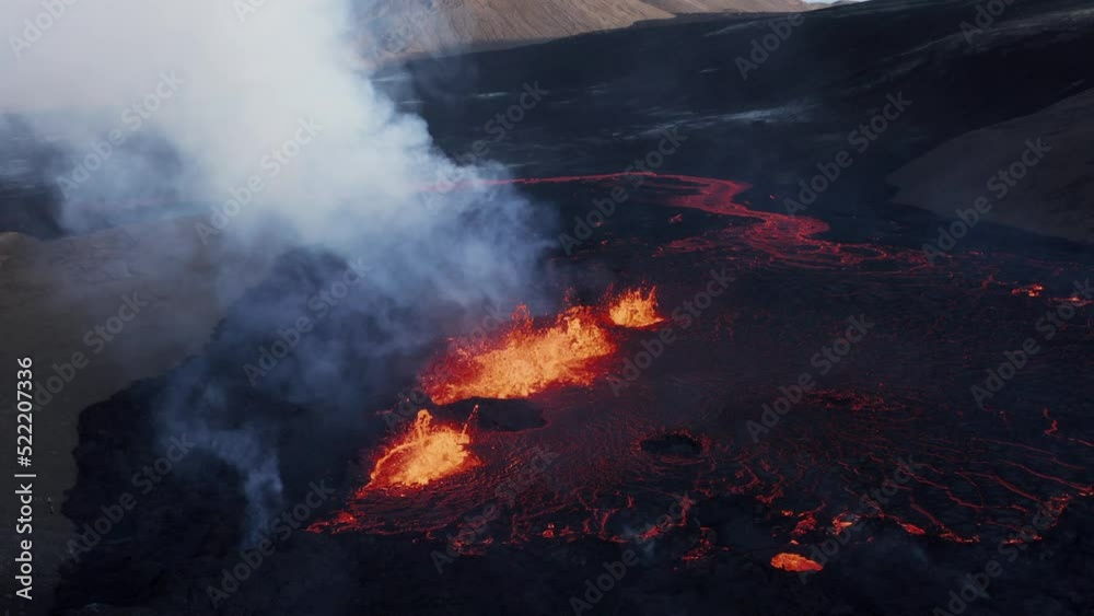 Active 2022 fissure volcano in Iceland, Fagradalsfjall eruption in ...