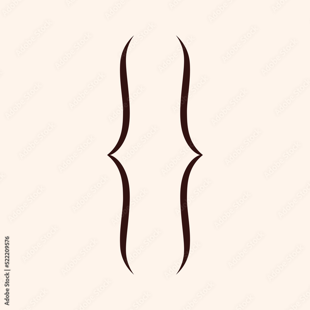 Curly brackets pair. Double braces, symmetric symbol for text quote ...