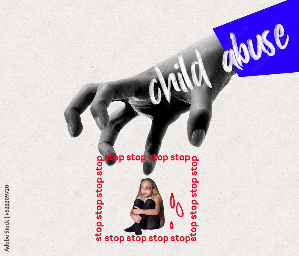 Conceptual contemporary art collage. Concept of human rights, child ...