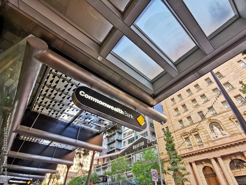 BRISBANE, AUSTRALIA - MAY 19, 2020: Banner of Commonwealth Bank of ...