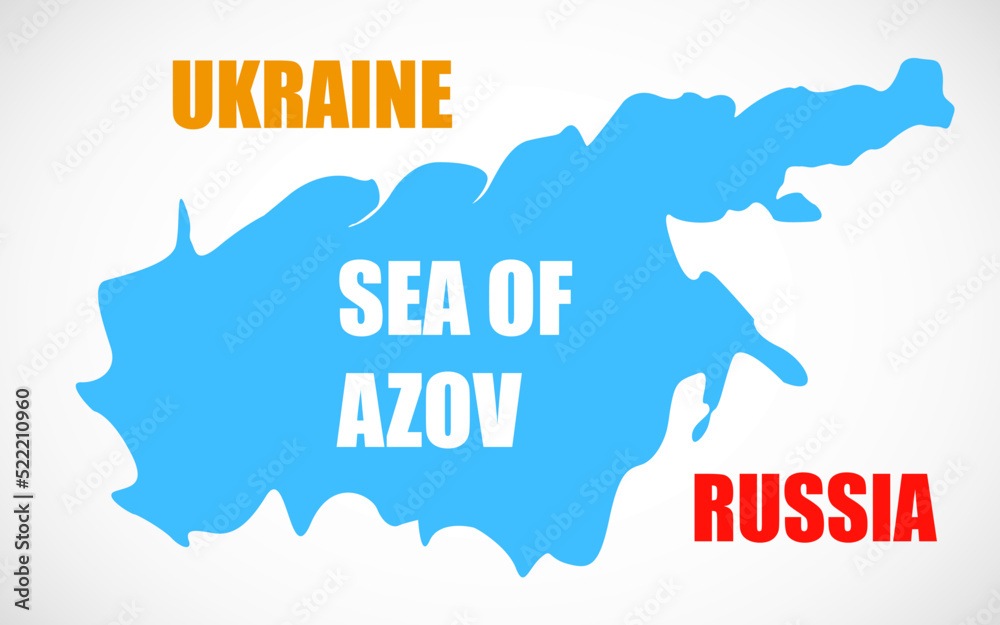 Sea of Azov. Map boundaries Sea of Azov with other countries Stock ...