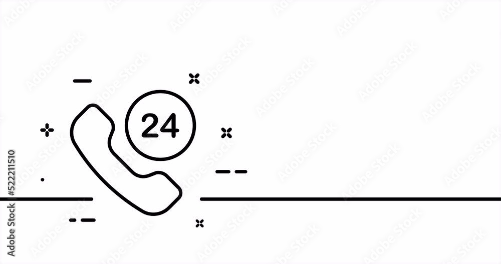 Handset with 24 text. Landline phone, around the clock, dialogue ...