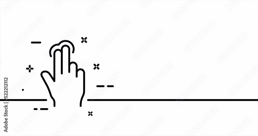 Slide across the screen. Index finger, brush, tapping, sliding ...