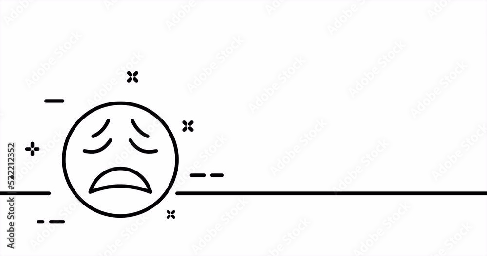 Emoticon. Crying, grief, frustration, sadness, tears, quarrel ...