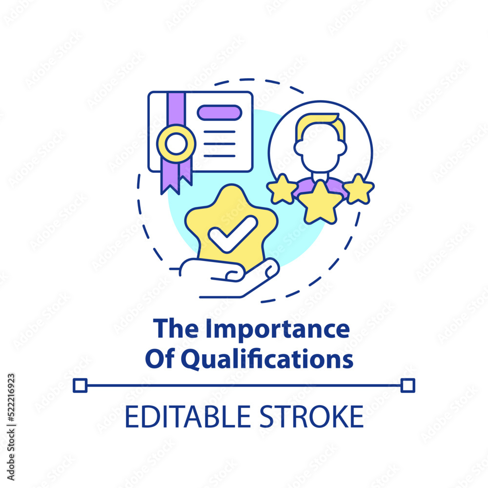 Importance of qualifications concept icon. Corporate coaching trend ...