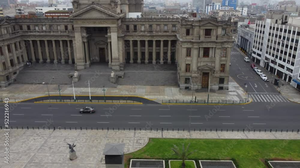 Drone footage of Peru's supreme court called Palace of Justice in the ...