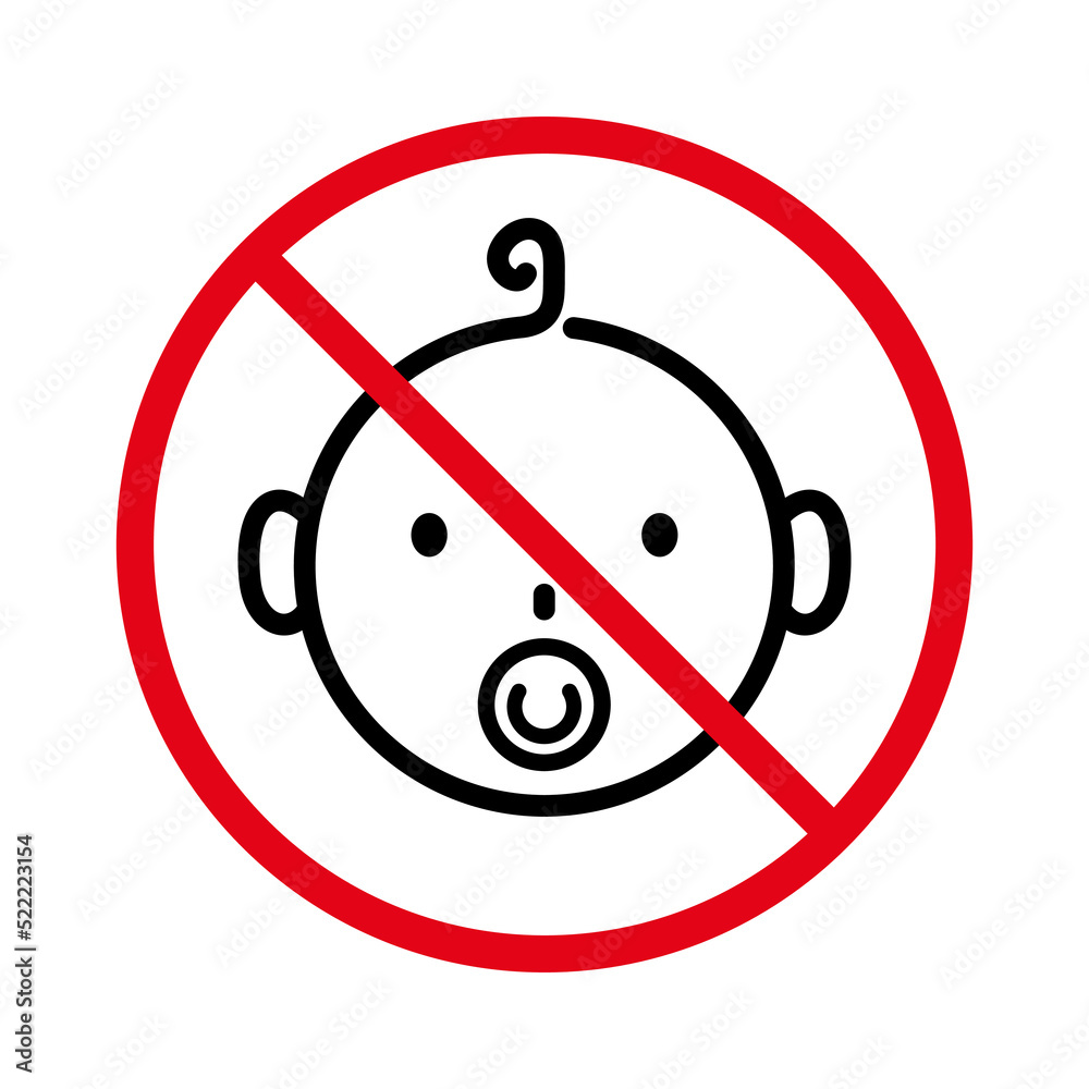 Forbid Danger Game for Child Pictogram. Warning No Allowed Kid Sign ...