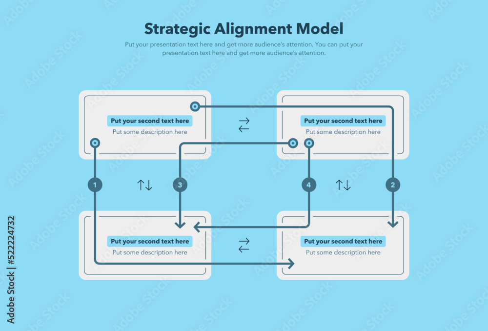 Simple modern template for strategic alignment model - blue version ...
