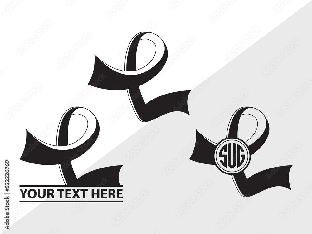 Awareness Ribbon Monogram SVG | Breast Cancer Ribbon Svg | Survivor ...
