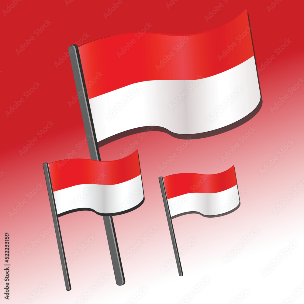 The shape of the Indonesian flag in red and white colors, suitable for ...