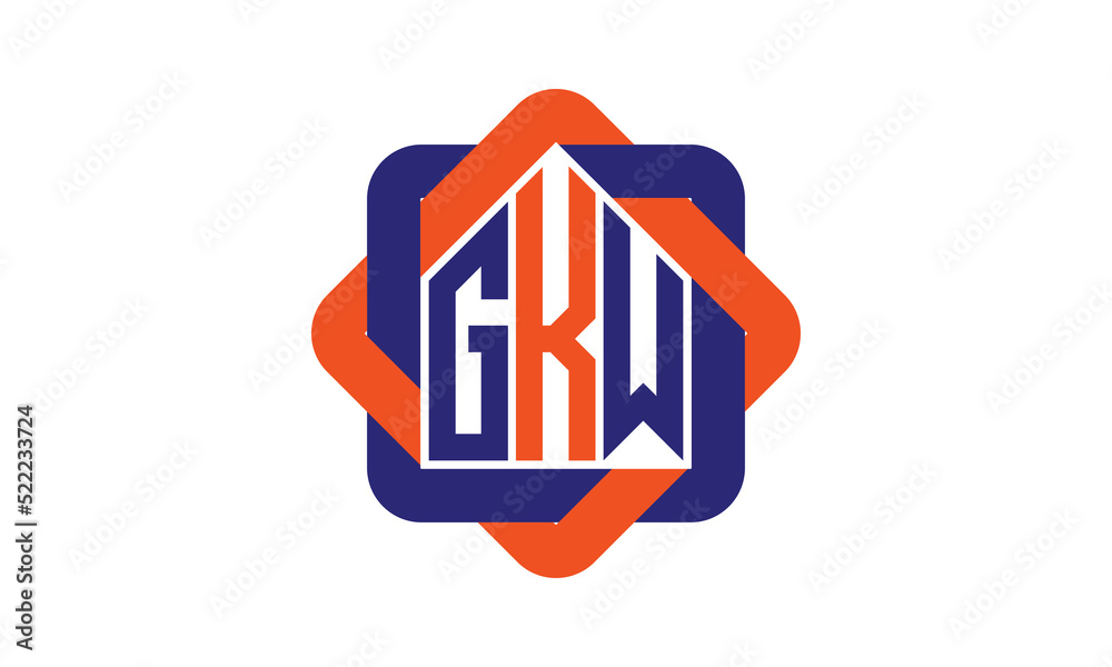 GKW three letter real estate logo with home icon logo design vector ...