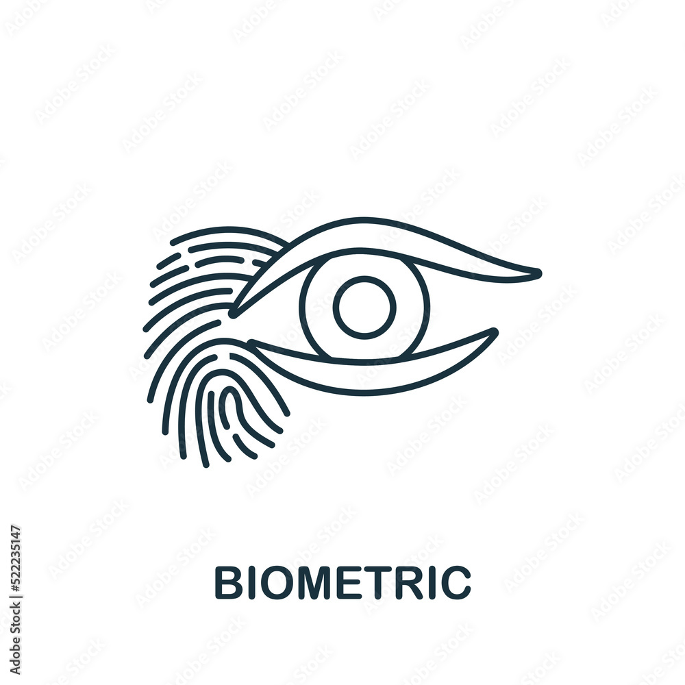 Biometric icon. Monochrome simple Cybercrime icon for templates, web ...