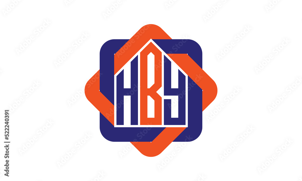 HBY three letter real estate logo with home icon logo design vector ...