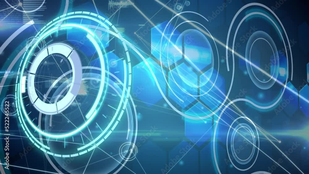 Animation of scope scanning with network of connections and data ...