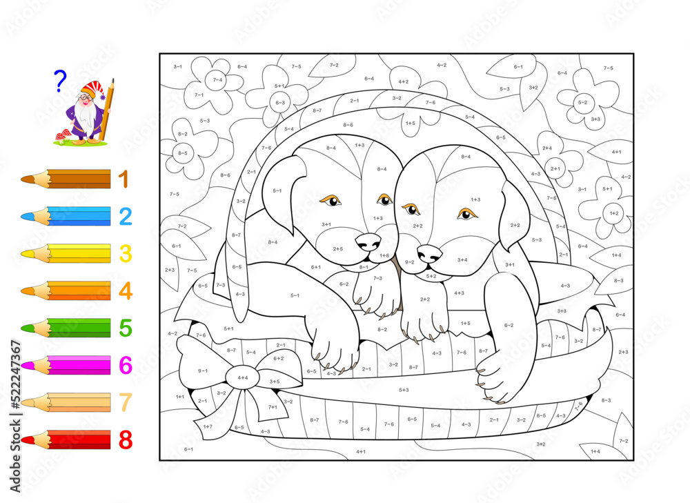 Math education for little children. Coloring book. Mathematical ...