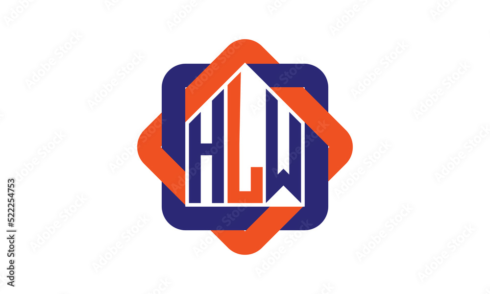 HLW three letter real estate logo with home icon logo design vector ...