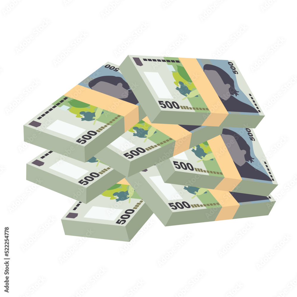 Romanian Leu Vector Illustration. Romania money set bundle banknotes ...