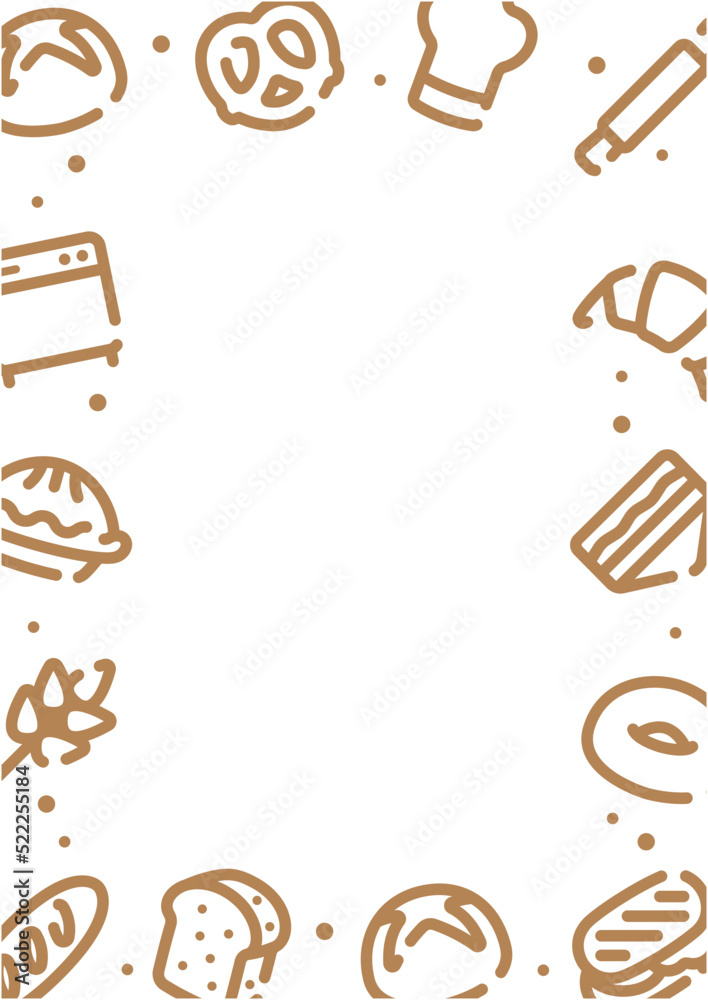 Bread and bakery pattern background for graphic design.A-size vertical ...