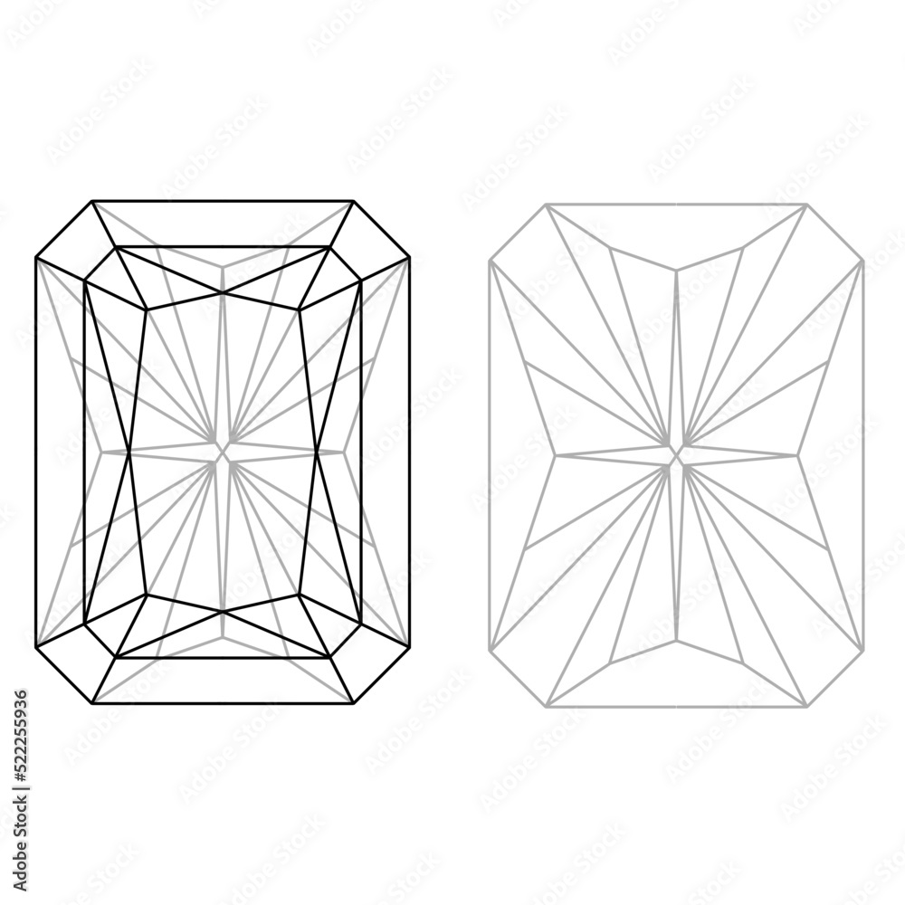 Radiant diamond cut shape and design diagrams with the name vector ...
