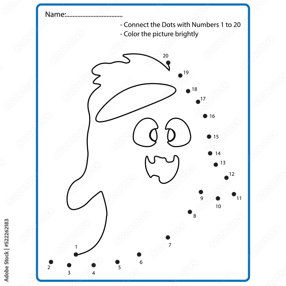 Connect the dots and draw a cute alien character,Dot to dot educational ...