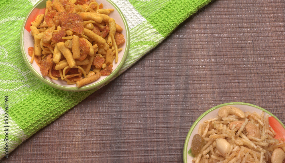 Indian Snacks, Traditional Indian deep fried salty dish called chivda ...