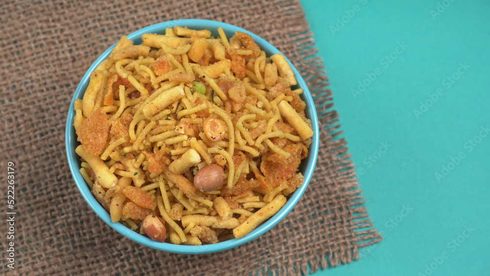 Indian Snacks, Traditional Indian deep fried salty dish called chivda ...