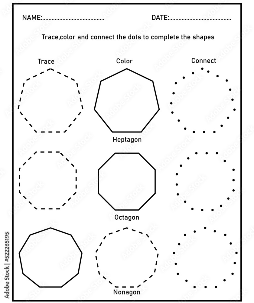 Tracing shapes, Learn shapes and geometric figures. Preschool or ...