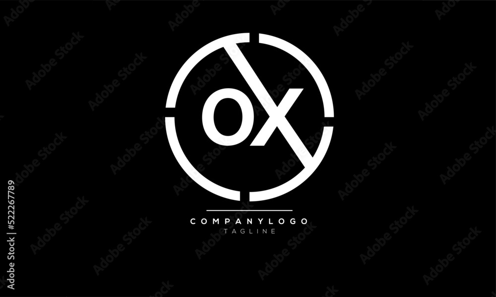 Alphabet letters Initials Monogram logo OX, OX INITIAL, OX letter Stock ...