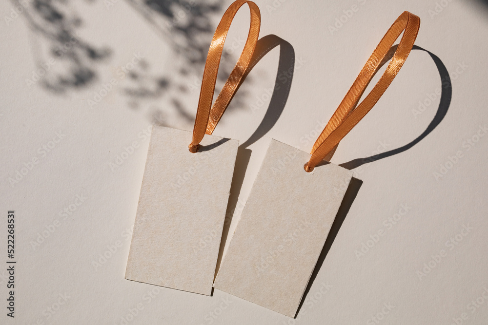 Swing tag mockups with copy space for logo. Label hang tag design, hang ...