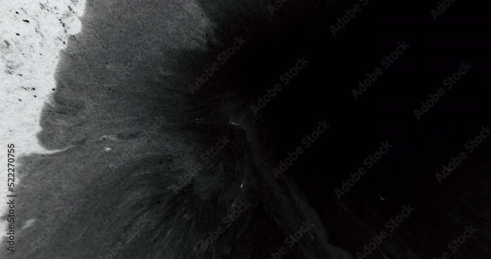 Black ink water drop. Reveal transition. Cover overlay. Wet paint stain ...