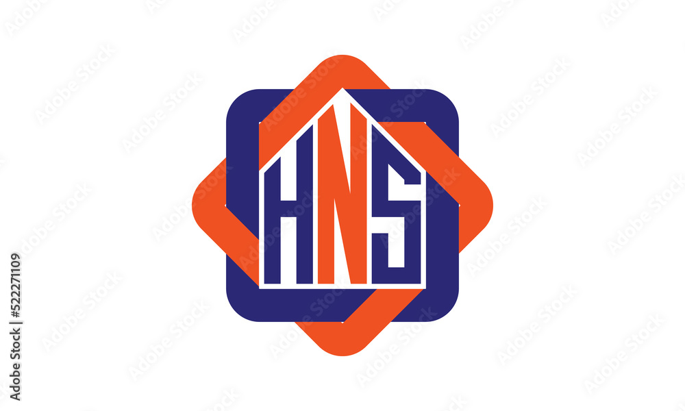 HNS three letter real estate logo with home icon logo design vector ...