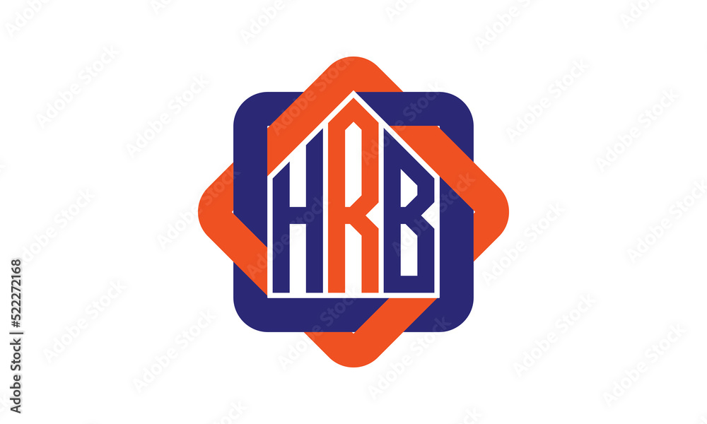 HRB three letter real estate logo with home icon logo design vector ...