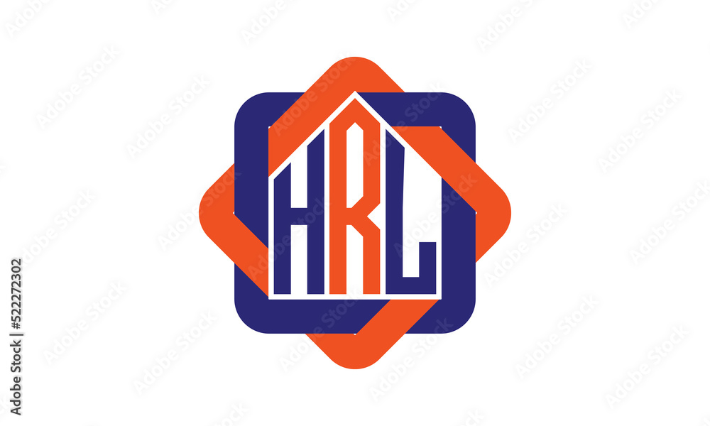 HRL three letter real estate logo with home icon logo design vector ...