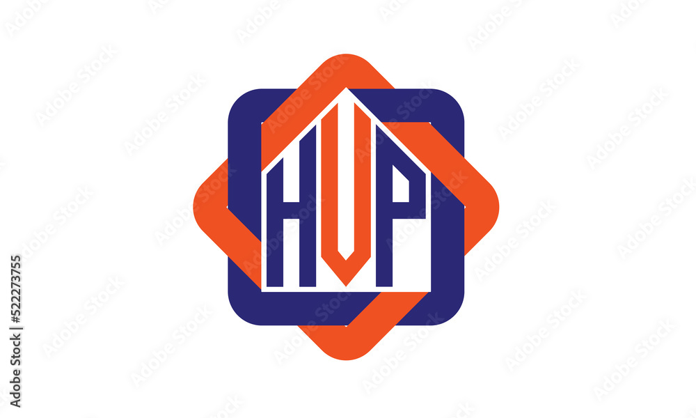 HVP three letter real estate logo with home icon logo design vector template | construction logo ...
