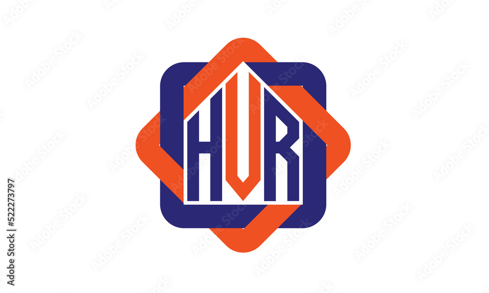 HVR three letter real estate logo with home icon logo design vector ...