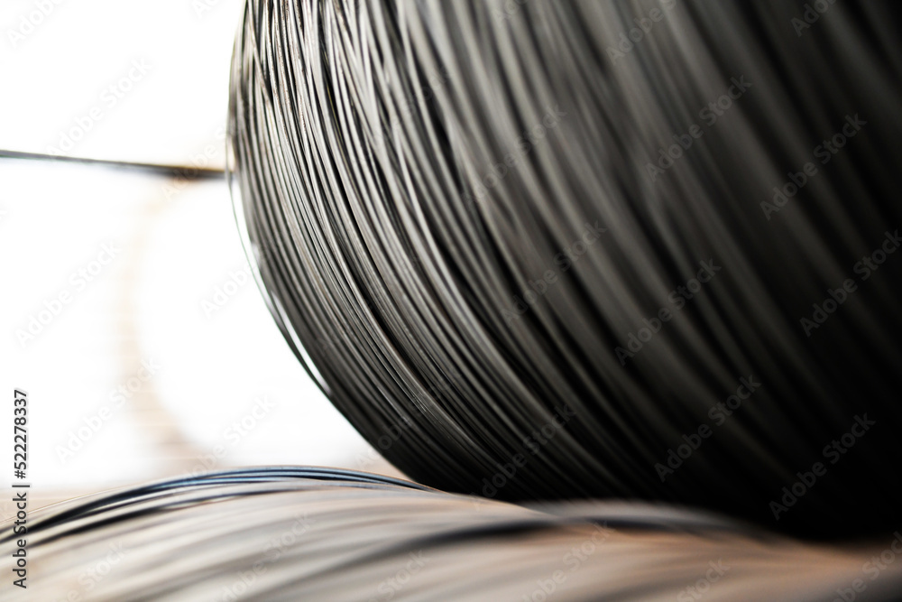 iron or steel wire stacked in the metal industry. wire drawing ...