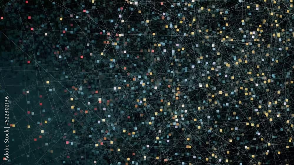 Big data digital colorful information chunks connecting in a futuristic ...