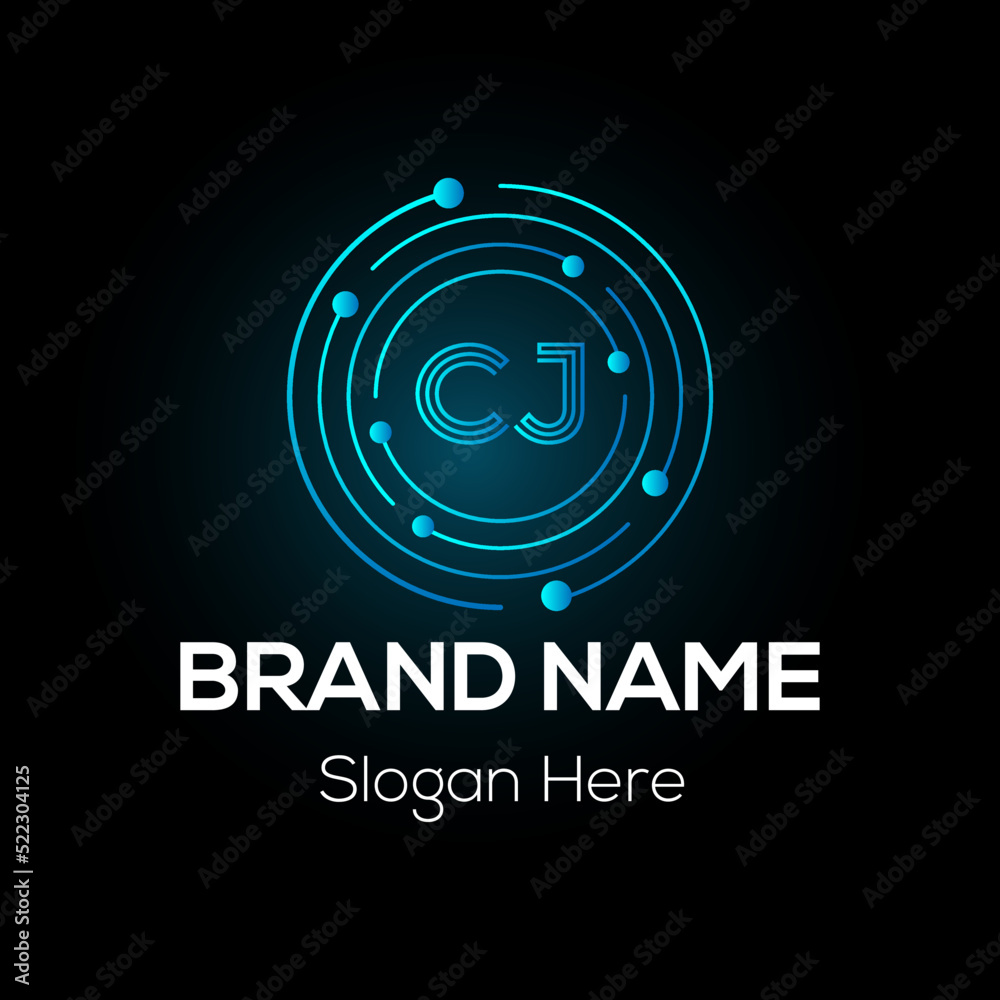 Abstract CJ letter modern initial lettermarks logo design Stock Vector ...