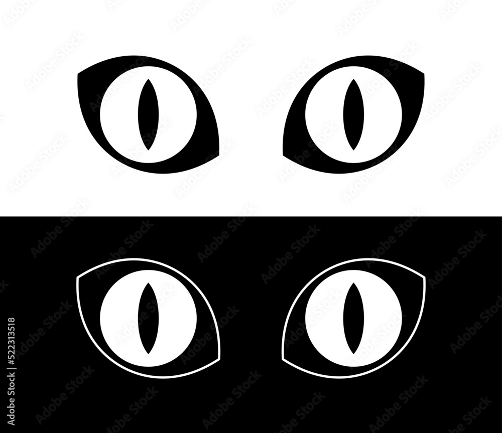 Cat eye icon. The eye of a reptile, dragon or tiger. View or visibility ...