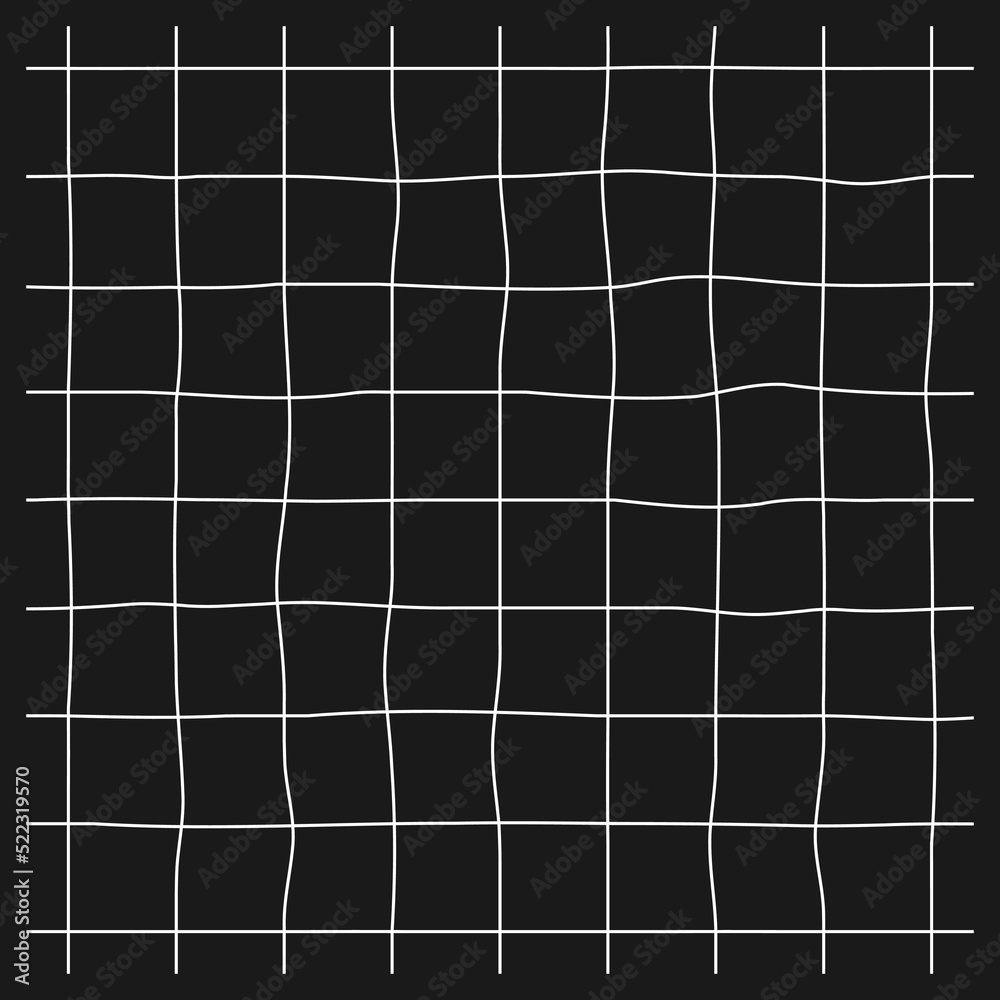 Vetor de Grid, a cells in the form of deformed continuous, white lines ...