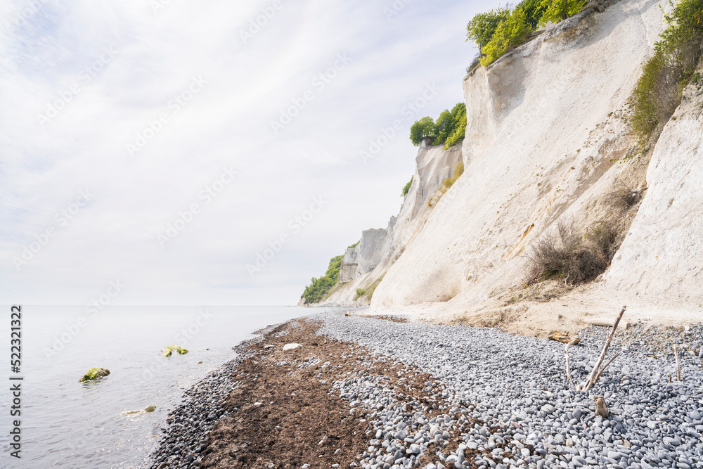 The chalk cliffs are made up of skeletal remains of animals that lived ...