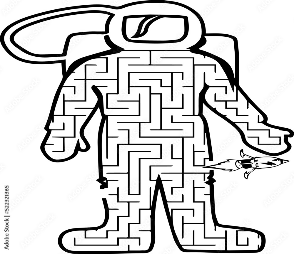 astronaut maze game for kids of any age. Stock Vector | Adobe Stock
