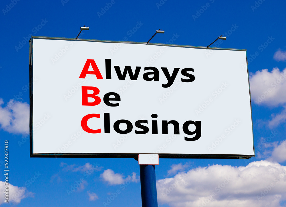 ABC always be closing symbol. Concept words ABC always be closing on ...